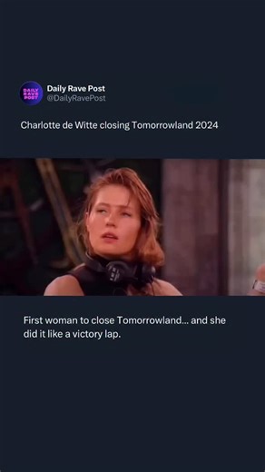 @dailyravepost on Instagram: "Charlotte de Witte made history by becoming the first woman to close Tomorrowland, delivering a relentless, high-impact techno set on the mainstage. Every kick landed with intention, every transition kept the energy razor-sharp — not just a closing set, but a defining statement felt by thousands at once. More than a milestone, this moment cemented her status at the very top of the global techno scene. Precision, power, and total crowd control turned Tomorrowland int