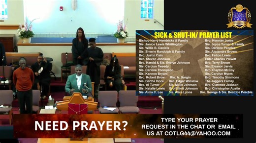 Elder Richardson's message focuses on the biblical passage found in the book of John 14:25-28 where Jesus speaks to his disciples during the Last Supper, focusing on the future role of the Holy Spirit and offering them peace in light of his departure and return to the Father Want to create live streams like this? Check out StreamYard: | Church Of The Living God, CWFF #44