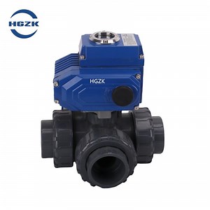 [Hot Item] UPVC Plastic Corrosion-Resistant Electric PVC Three-Way Ball Valve Ball Valve Socket Adhesive Ball Valve