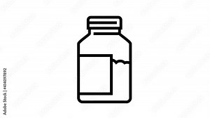 Oatmeal Nutrition Icon Animation Oat And Flour Bag, Cookies And Milk, Bar And Oatmeal Porridge, Boiling And Cooked Breakfast Stock Video