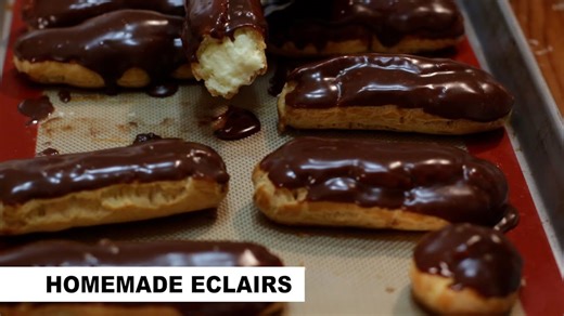 Easy homemade chocolate eclairs recipe