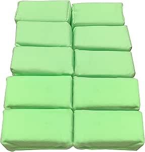 Detailer's Preference Suede Scratch-Free & Streak-Free Microfiber Coating Applicators, Minimal Absorption to Save Wax & Coatings with Hidden Stitching & Ergonomic Design, Green, 10-Pack