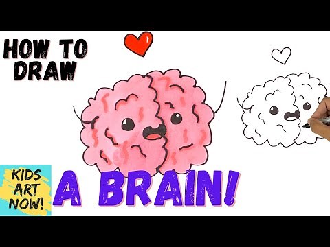 How to Draw a Brain! - Step by step cute!