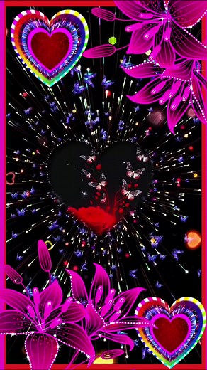 Colorful Heart Animation with Sparkling Effects