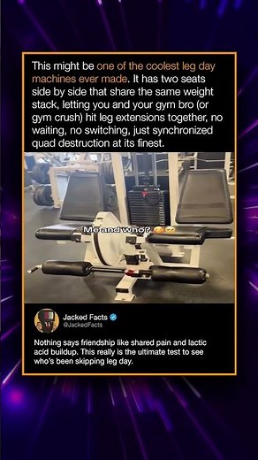 This might be one of the coolest leg day machines ever made. It has two seats side by side