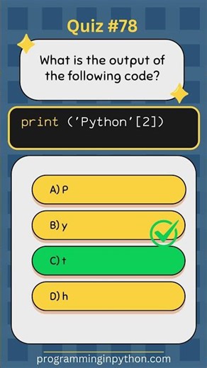 Python Quiz 78 - What's the Answer? - Quiz #78 #python #shorts #quiz #codingchallenge