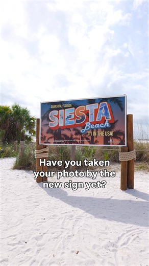 New year, new sign! ✨ Siesta Beach is starting the year shining as the number one beach in America and number four in the world in the TripAdvisor Travelers’ Choice™ Awards! Was it the cool, powdery white quartz sand? Clear Gulf waters? Picture-perfect sunsets? Or maybe the amazing concessionaires? The answer: yes. Come be among the first to snap a pic with the new sign and tag it with #SiestaNumberOne #SRQCountyParks 🏖️ | Sarasota County Government