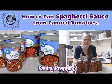 How to Make & Can Spaghetti Sauce from Canned Tomatoes | Pantry Prepping!