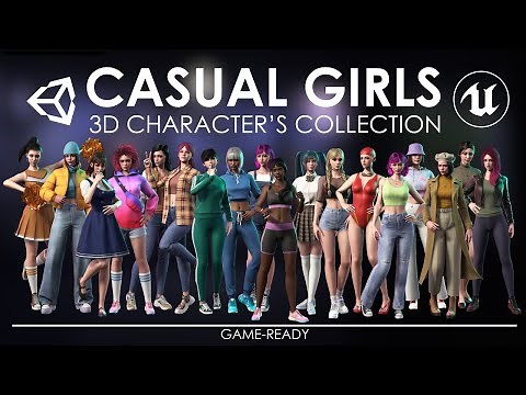CASUAL WEAR GIRLS PACK | Full demo | Game-ready 3D characters for Unreal Engine and Unity