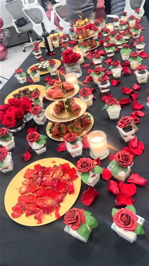 CHEF Q💜Your favorite baker |323-641-0483 txt on Instagram: "Where presentation meets flair😜Just a simple addition to complement an already beautiful setup. Our cake cups was dressed for the occasion. #LuvSumSweets #StyledDesserts #engagement #DessertTableGoals #SweetDetails"