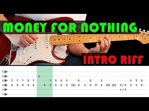 MONEY FOR NOTHING - Guitar lesson - Intro Riff with tabs (fast & slow) - Dire Straits