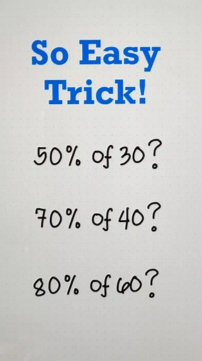 4.1K views · 52 reactions | So Easy Percent Trick | Math Tricks Tutorial | Facebook