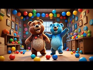 Five Button Bears Push and Play | Learning & Counting Song for Kids | Nursery Rhymes and Toddler Fun