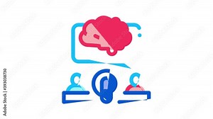 Podcast And Radio Icon Animation Internet Global Live Broadcasting Podcast, Headphones, Microphone And Antenna