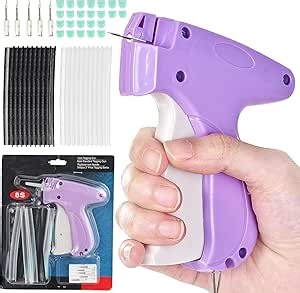 Stitchy Quick Clothing Fixer with 6 Needles, Mini Micro Stitch Gun for Clothes, Clothing Stitch Tagging Gun, Quick Stitch Sewing Hemming Gun, Comes with 100 Bear Buckles and 1000 Plastic Needles