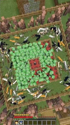 100 Creepers Explosion in Slow Motion #minecraft