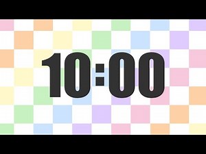 10-Minute Study Timer | Pastel Rainbow Checkered Aesthetic Countdown