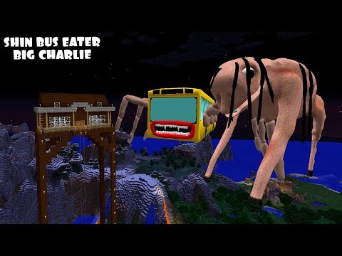 SURVIVING FROM SHIN BUS EATER and BIG CHARLIE ARRIVAL in Minecraft - Coffin Meme - Gameplay