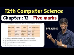 12th Computer Science | Ch-12 | Important 5 mark book back | Tamil | Half Yearly Importants | Tamil