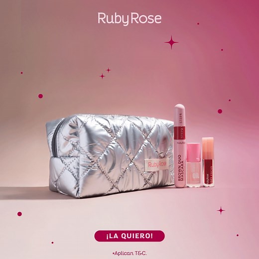 3.1K views |  Los kits Ruby Rose traen tus favoritos, pestañina café, lip oil de sandía (Nuevo empaque)  y tinta de labios  ¡Y recibe de regalo una cosmetiquera plateada que amamos! ✨ | Ruby Rose Colombia | Facebook