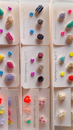 オークションスタート#ビーズ刺繍#イヤリング #ブローチ #ハンドメイド #shorts #メルカリ