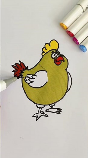 Creative Chicken Coloring with Colorful Markers! 🎨🐔