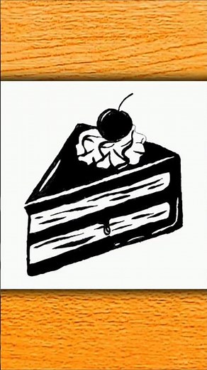 How to Draw a Delicious Cake Slice with Cherry | Easy Cake Drawing Tutorial Step by Step