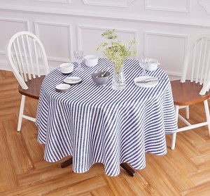 Stripe Linen Round Tablecloth: 100% Pure European Flax - Etsy