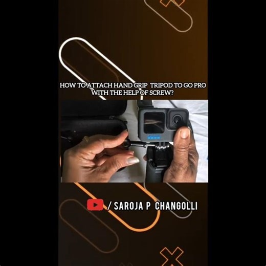 how to attach GoPro with the handle using screw