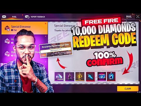 10,000 Diamonds Free Fire Redeem Code 🥳