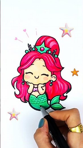 How to Draw a Cute Mermaid | Easy Ariel Drawing for Kids (Ages 3–6)