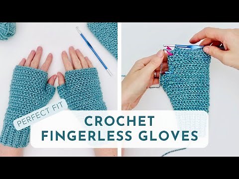 Crochet Fingerless Gloves with the Herringbone Hdc Stitch - Free Crochet Pattern in 7 Sizes