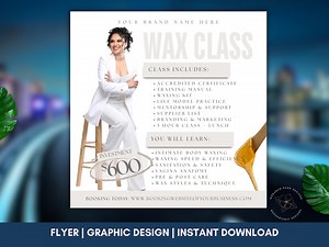 Wax Class Flyer Canva Template, Wax Training Flyer, Esthetician Course Marketing - Etsy