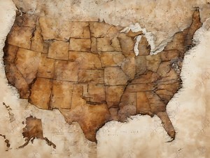 Vintage USA Map Art Print – Watercolor Cartography (digital Download) - Etsy Australia