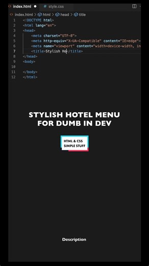 🏩 STYLISH HOTEL MENU FOR DUMB IN DEV 🔥 007 #developer #developers #coding #codingtiktok #condiglife #tuto #tutorial #asmr #keyboardasmr #website #howto #learnontiktok #learn #html #htmlcss