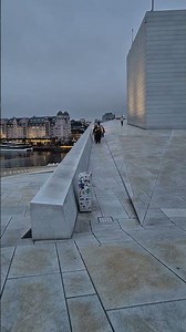 Oslo Norway, walking on opera house roof