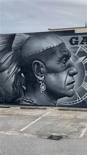 Gaffney, SC town mural #aerosolart #spraypaint #cherokee #train #patriot