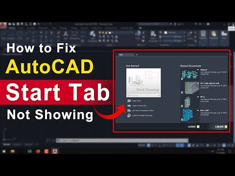 Start tab not showing in AutoCAD