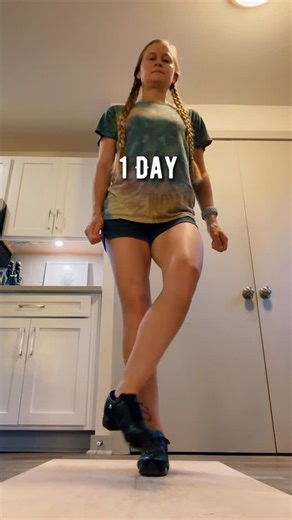 Hillary Klug on Instagram: "How It Started vs How It’s Going 🍀 👣 I’m learning Irish step dancing! After 25 years of dancing on my heels, this is 3 weeks’ progress dancing on my toes 😆 #irishstepdance #irish #stepdance #howitstarted #howitsgoing"