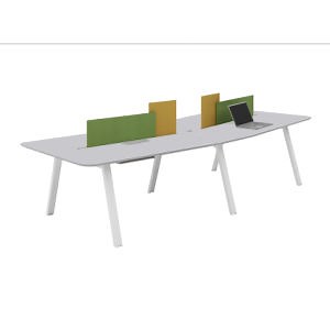 [Hot Item] Wooden Furniture 4 Seats Staff Workstation White Color with File Cabinet Desk