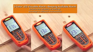 Neoteck 6 in 1 Pinless Moisture Meter 19mm Digital Moisture Detector ±2% Accuracy Wood Moisture Reader with Audible &Visual Alarm and 2.9inch LCD Display for Wood Wall Concrete Drywall Plaster Screed