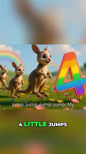 Jump & Clap! Fun Numbers with Kangaroos! Learn 1-6! #shorts