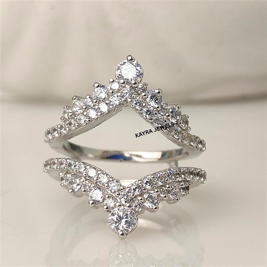 2.00 Ct Round Diamond Wrap Ring Guard Enhancer in 925 Sterling Silver Ring Jacket for Women Engagement & Wedding Enhancer Ring Gift for Her - Etsy