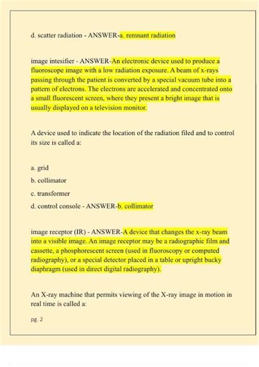 Rad 110 Final Exam review Exam Actual Exam Newest 2026 2027 Actual Exam With Complete 400 Questions