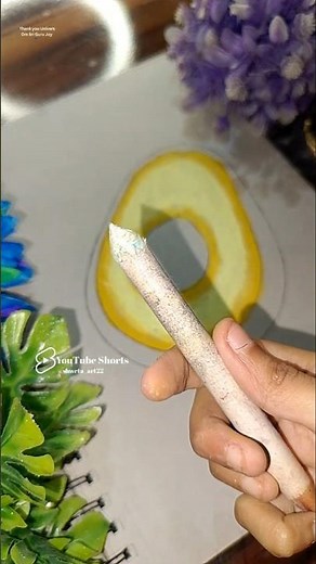 tutorial : How to draw a REALISTIC avocado using oil pastels 🥑🧿💖 #shorts #shortsfeed #trending #art