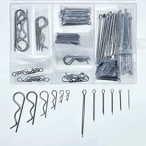 200Pcs Cotter Pin Assortment Kit R Clip Split Pin Fasteners 304 Stainless Steel Spring Retaining Hair Pins,Perfect for Mechanics,Lawn Mowers,RV Owners