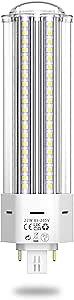 LED GX24Q/G24Q 4-Pin Base Light Bulb, No Ballast 22W (42W CFL/Compact Fluorescent Lamp Equivalent) GX24 LED PL-C Recessed Lamp, Remove/Bypass The Ballast, Daylight 6000K