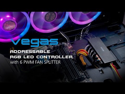 Akasa Vegas Addressable RGB LED Controller with 6 PWM Fan Splitter