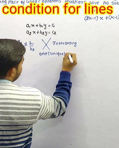 Conditions for parallel lines, intersecting lines and coincident lines | Class 10 CH 3 #cbse