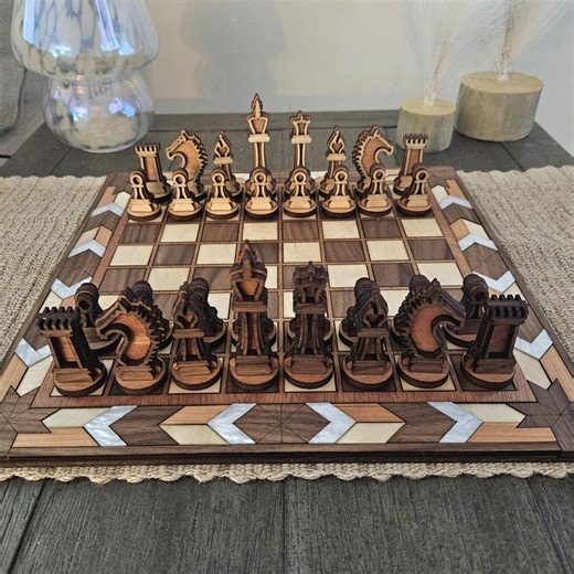 Luxury Handcrafted Wood Chess Set, Heirloom Game Board, Family Night Game, Housewarming Gift, Closing Gift, Gift for Him, Strategy Game - Etsy